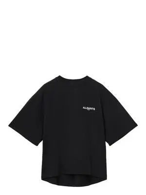 ALLSAINTS Organic Cotton Guardian Amelie Oversized T-shirt - Black