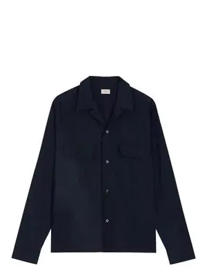 FURSAC Striped Flap-pocket Shirt - Blue