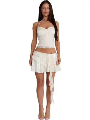 OUTCAST Sonya Corset Top - White/beige