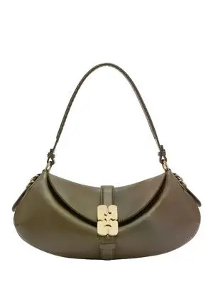 GANNI Logo-plaque Shoulder Bag - Green