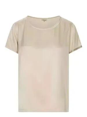 HER SHIRT Satin-finish T-shirt - Neutrals