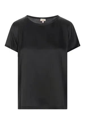 HER SHIRT Satin-finish Short-sleeve T-shirt - Black