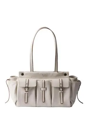 Prada Leather Tote Bag - Neutral