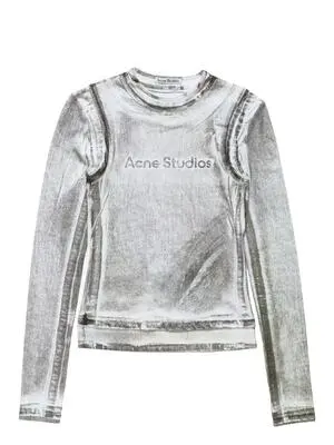 Acne Studios Logo-print Long-sleeve Top - White