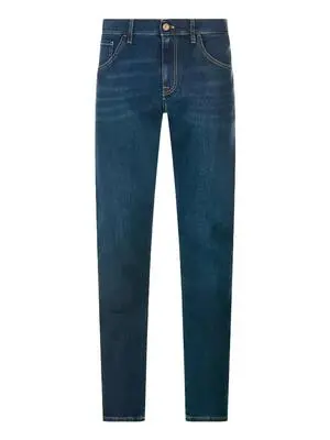 PT TORINO Logo-patch Slim-fit Jeans - Blue
