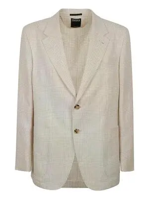 Zegna Houndstooth-pattern Blazer Neutrals