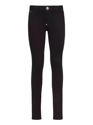 Philipp Plein Angel Wing-embroidered Jeggings - Black