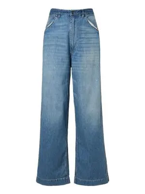 MAISON MARGIELA Distressed Wide-leg Jeans - Blue