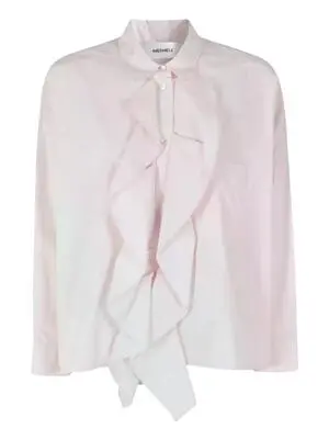 MEIMEIJ Ruffled-detail Long-sleeve Shirt - Pink
