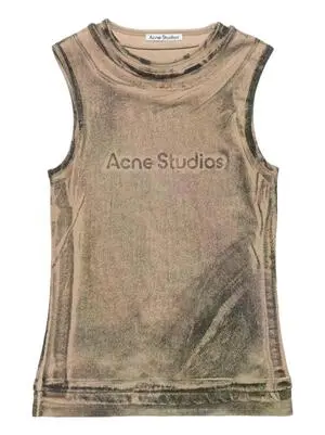 Acne Studios Logo-print Sleeveless Top - Neutrals