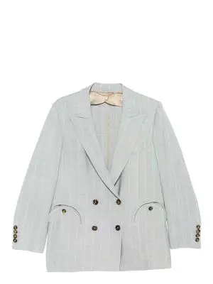 BLAZÉ MILANO Check-pattern Double-breasted Blazer - Blue