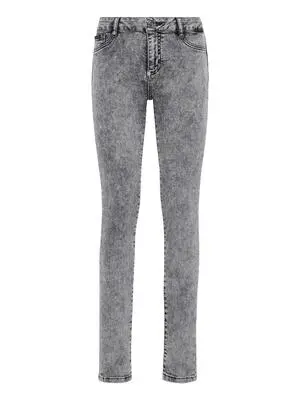 Philipp Plein Acid Wash Skinny Jeggings Grey