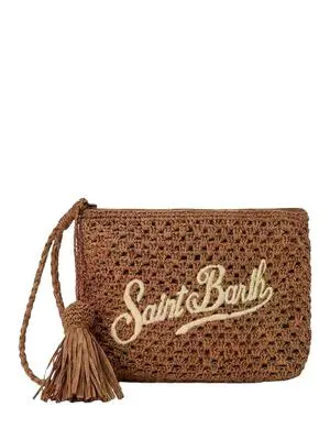MC2 SAINT BARTH Logo-embroidered Clutch - Brown