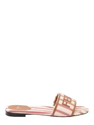 Fendi Sunshine Striped Flat Sandals - Multicolour