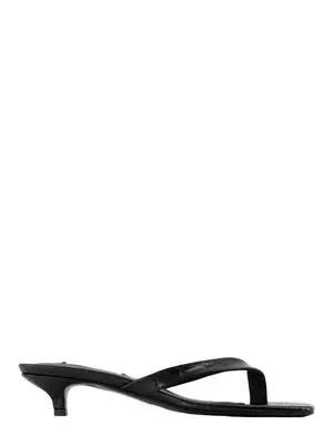 TOTEME Croc-effect Kitten Heel Sandals - Black