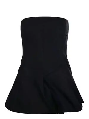 LAMRONS Strapless Bubble-Hem Top