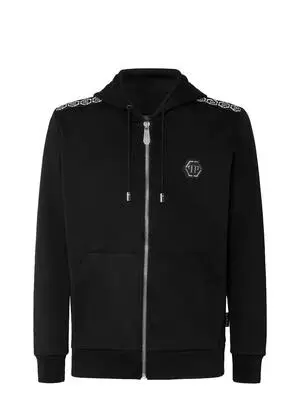 Philipp Plein Monogram-print Zip-up Hoodie - Black