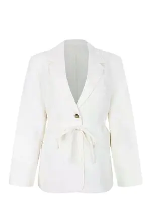 SELECTED Belted Single-breasted Blazer - White