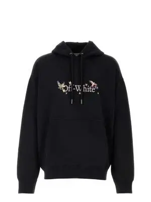 Off-White Logo-print Cotton Hoodie - Black