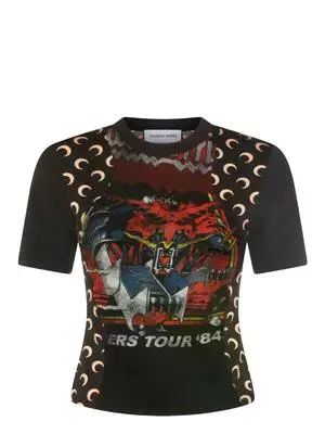 MARINE SERRE Graphic-print T-shirt - Black