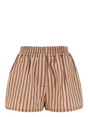 FENDI Striped Logo-Patch Shorts