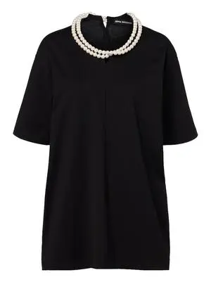 Junya Watanabe Oversized Embellished Cotton T-shirt - Black