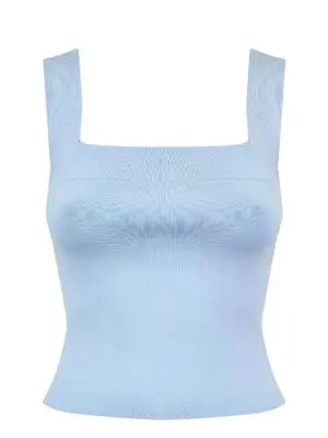 Simkhai Madine Square-Neck Top Blue