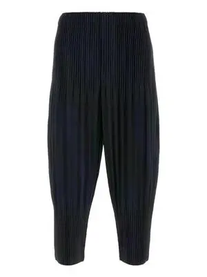 Issey Miyake Pleated Cropped Trousers - Black
