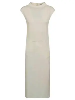 Max Mara Panelled Cap-sleeve Dress - Neutrals
