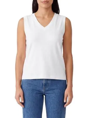 Vince Sleeveless V-neck T-shirt - White