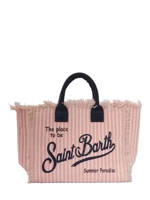 MC2 SAINT BARTH Mc2 Saint Barth Colette Cotton Canvas Bag Nude