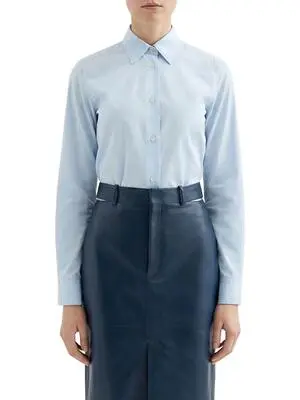JIL SANDER Jil Sander Long Sleeve Cotton Shirt Blue