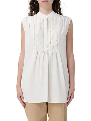 Fabiana Filippi Sleeveless Embellished Band Collar Blouse - Yellow