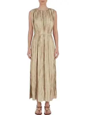 ROBERTO COLLINA Pleated Maxi Dress - Olive