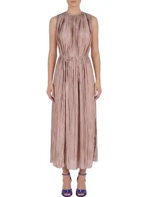 ROBERTO COLLINA Pleated Maxi Dress - Plum
