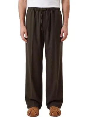 Hugo Wide Leg Drawstring Trousers - Brown