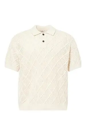 Obey Eryk Short-sleeve Knitted Polo Top - Birch