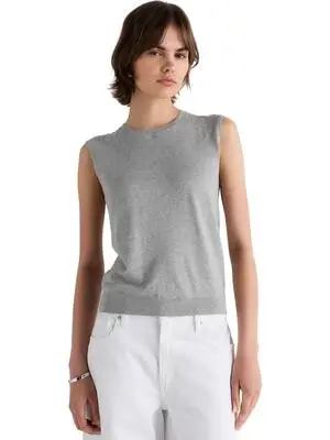 Quince Lightweight Cotton Cashmere Sweater Tank Top - Heather Grey