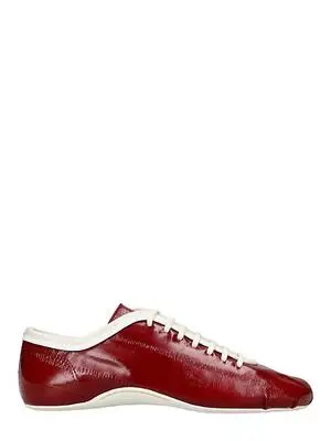 Dries Van Noten Flat Slim Leather Trainers - Red