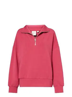Varley Hawley Half-zip Stretch-woven Sweatshirt - Rich Raspberry