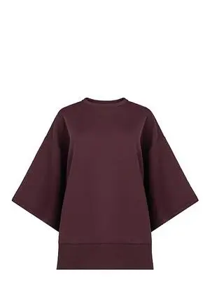 LEEM Round-neck Loose-fit Cotton-blend Top - Purple