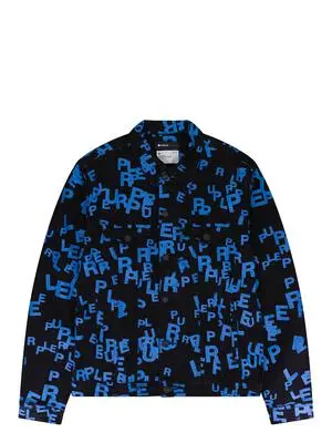 PURPLE BRAND Letters Screen Print Trucker Jacket - Multicolor