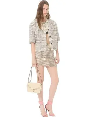 Valentino Garavani Rockstud Small Shoulder Bag - Natural
