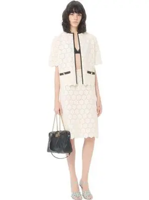 Valentino Garavani Fleurs A Jour Cotton Jacket - Black