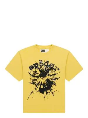 SP5DER Scattered Og Web V2 Tee Shirt - Yellow