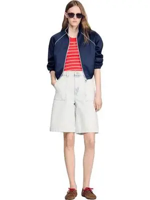 Sandro Striped Cotton Cropped Shirt - Stripe