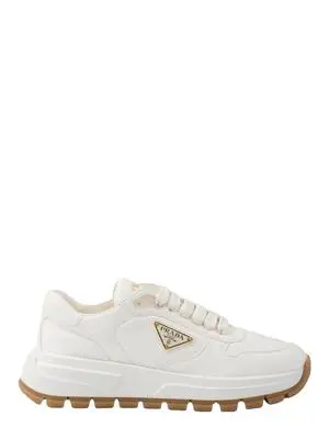 Prada Prax 01 Leather Sneakers - Ivory