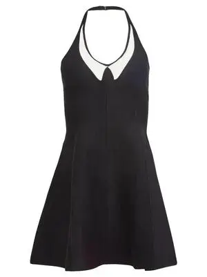 FLEUR DU MAL Collared Flare Mini Dress - Black