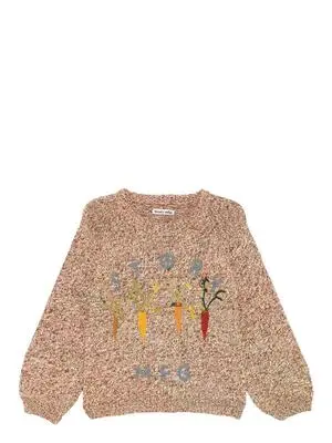 STORY MFG. Graphic-patched Round Neck Jumper - Brown