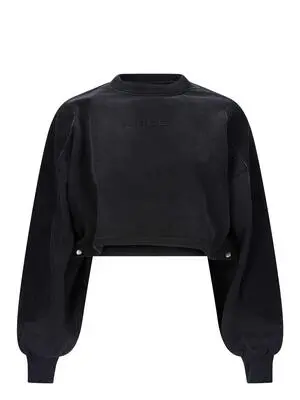 ARDEA Cropped Arch Crewneck - Black